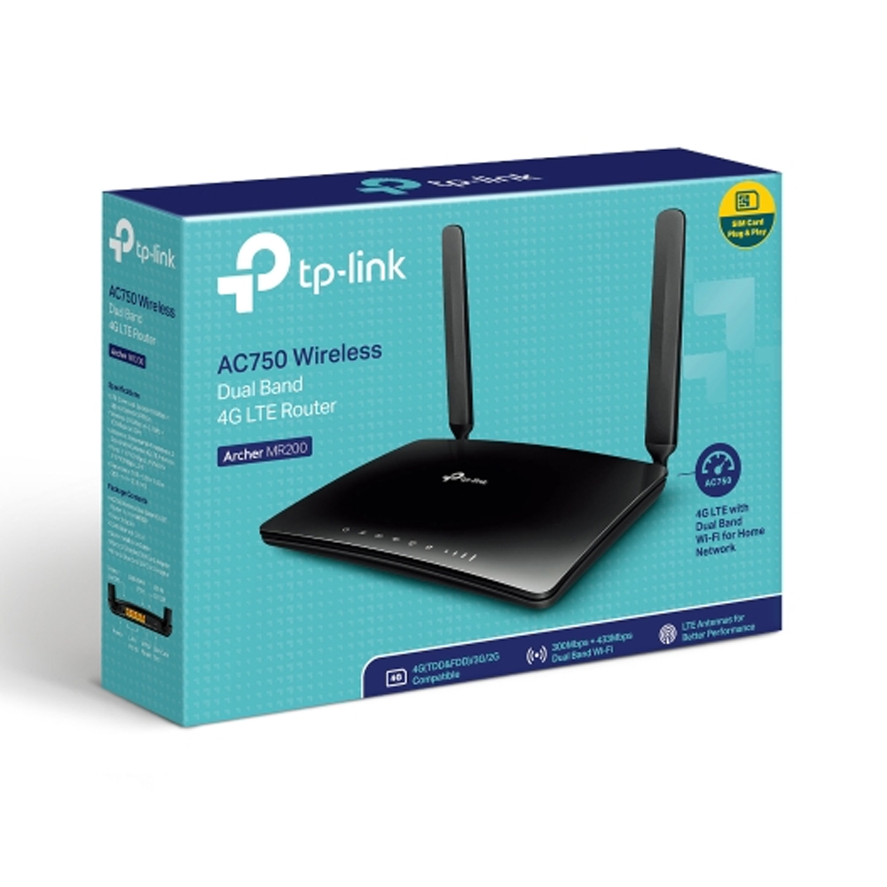 ROUTER TP-LINK AC750 MR200 DUAL BAND WI-FI 4G LTE - watanimall