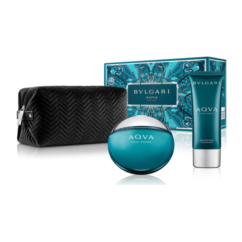 BVLGARI AQVA SET MEN EDT 100ML+ AFTER SHAVE BALM 10ML+ BAG - watanimall
