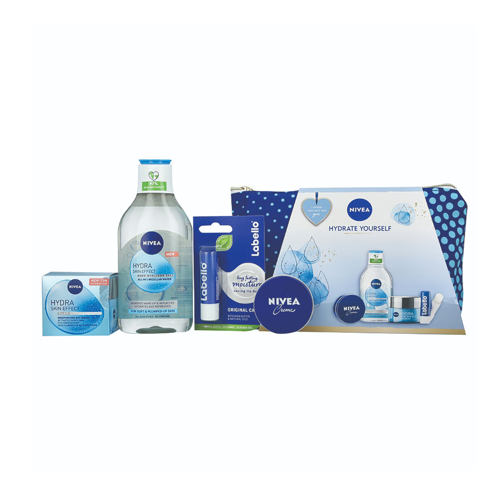 NIVEA WOMEN HYDRA SKIN COSMETICS SET 4 ITEMS WITH BAG - watanimall