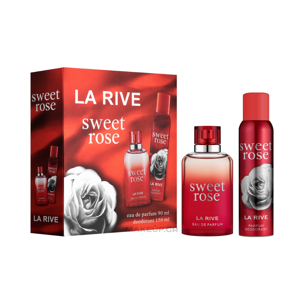 LA RIVE SWEET ROSE WOMEN SET EDP 90ML + DEODORANT 150ML - watanimall