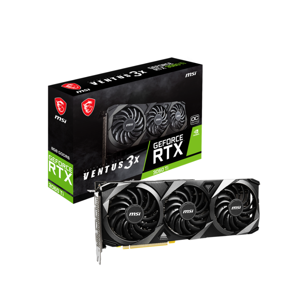 GPU MSI GEFORCE RTX 3060TI VENTUS 3X 8GB OC LHR - watanimall