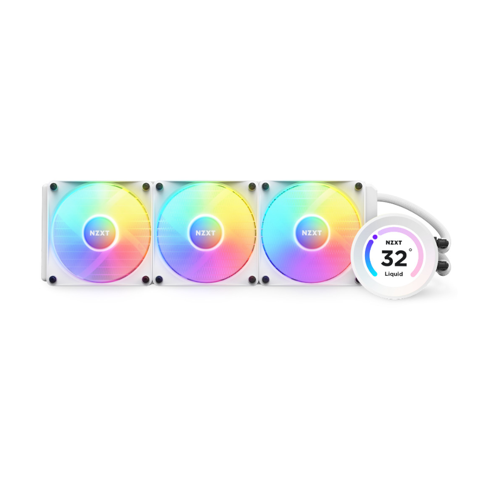 COOLER LIQUID-CPU NZXT KRAKEN ELITE 360 RGB WHITE 3-FAN - watanimall