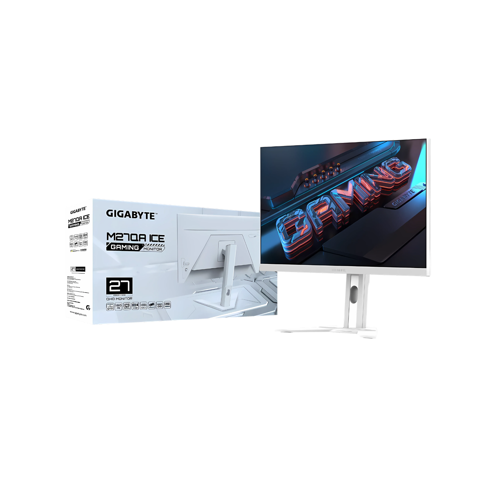 MONITOR GIGABYTE M27QA ICE 27" QHD 2K 180HZ IPS WHITE - watanimall