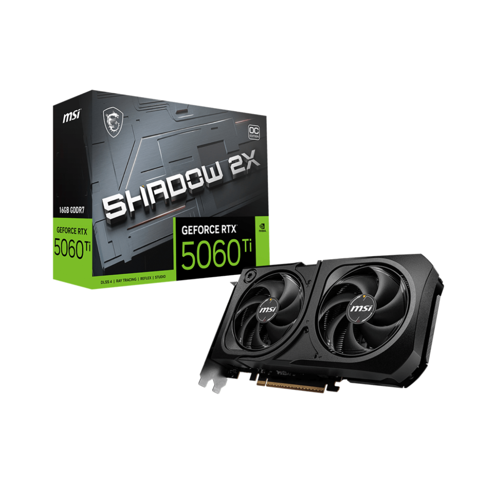 GPU MSI GEFORCE RTX5060TI SHADOW 2X OC PLUS 16GB - watanimall