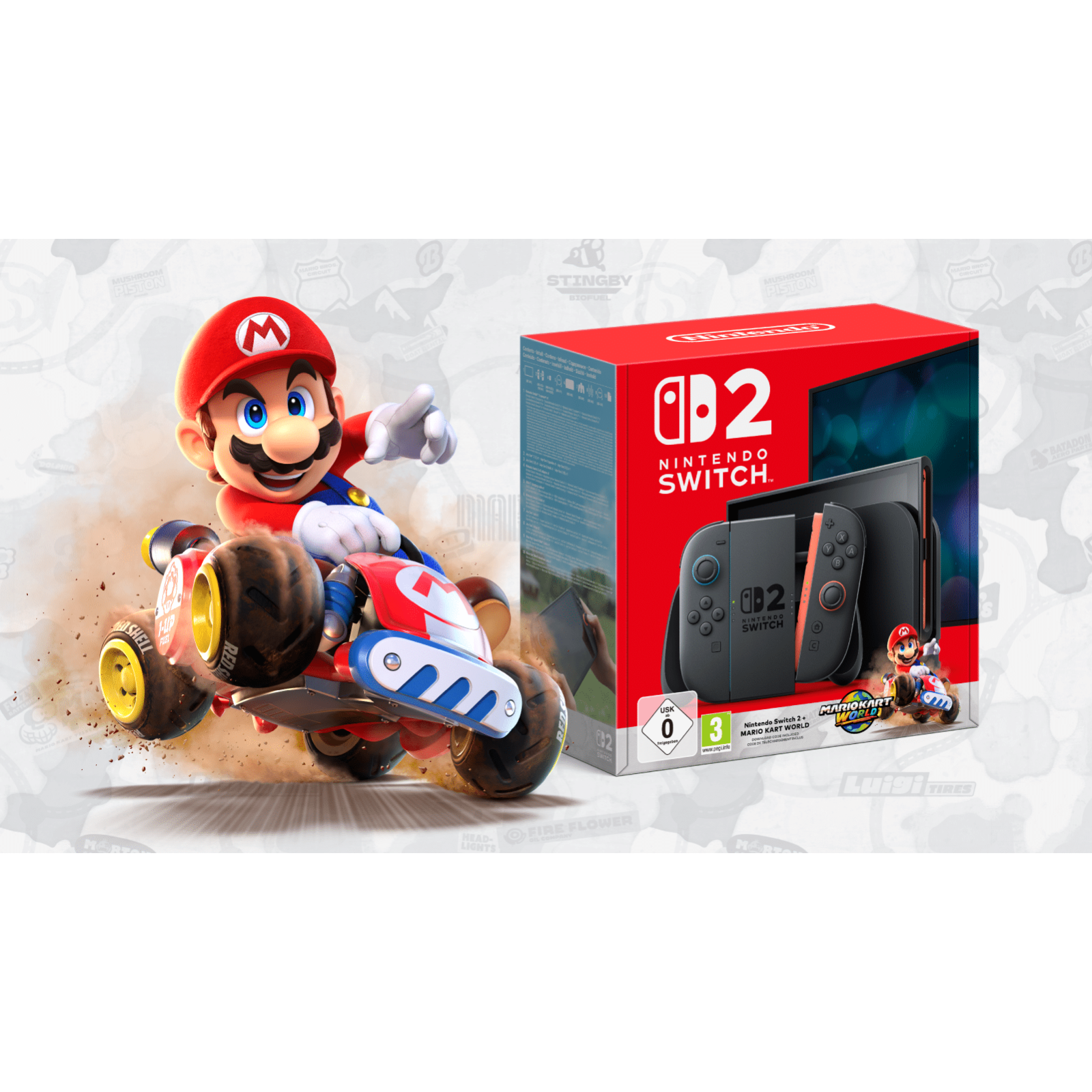 CONSOLE NINTENDO SWITCH 2 MARIO KART WORLD BUNDLE - watanimall